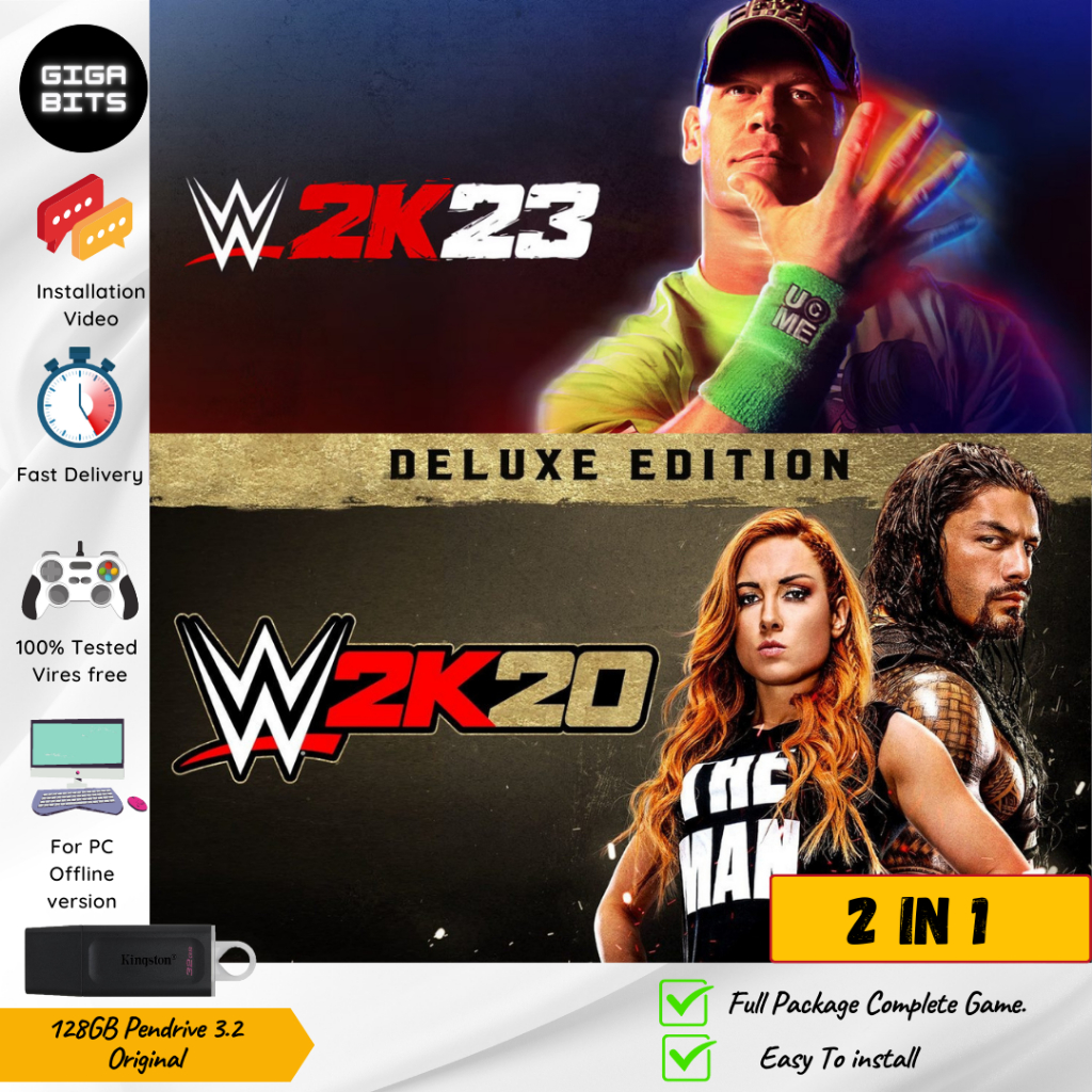 WWE 2K23 (Monkey Repack) WWE 2K20: DIGITAL DELUXE EDITION PC Game 2in1 in 128GB Pendrive Game ...