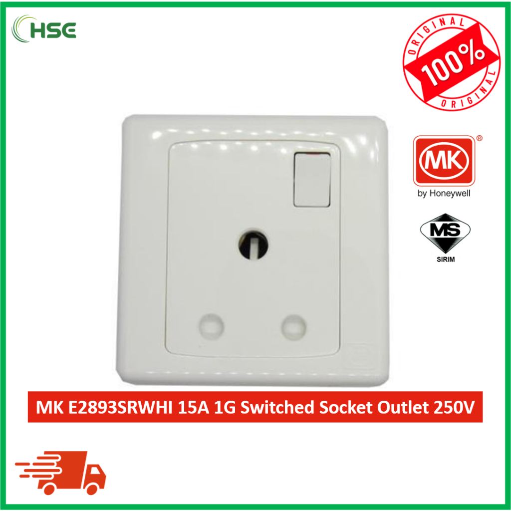 MK E2893SRWHI 15A 1 Gang Switched Socket Outlet 250V - hse | Shopee ...