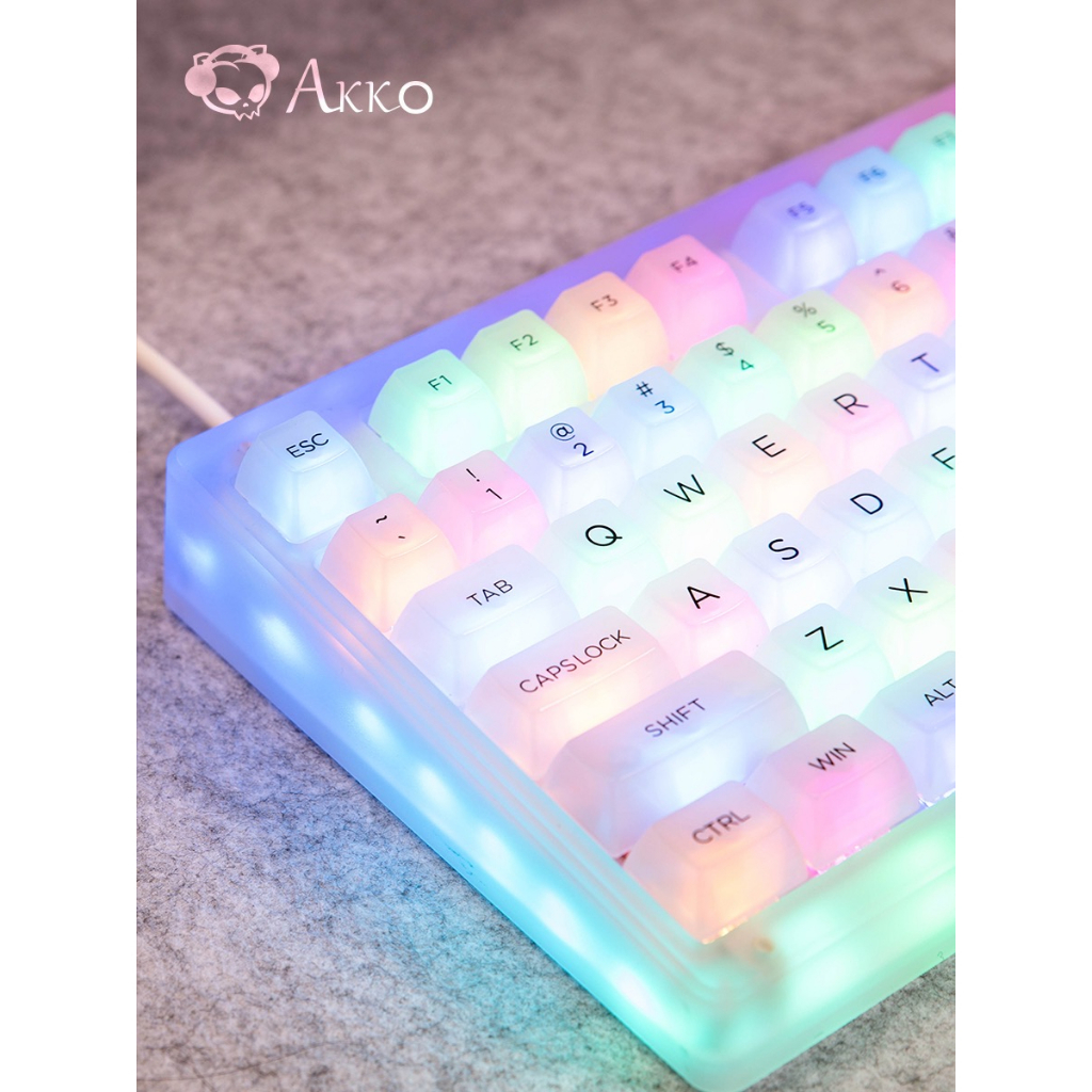 Akko ASA PC Material Clear Black White Transparent V2 Backlight Backlit ...