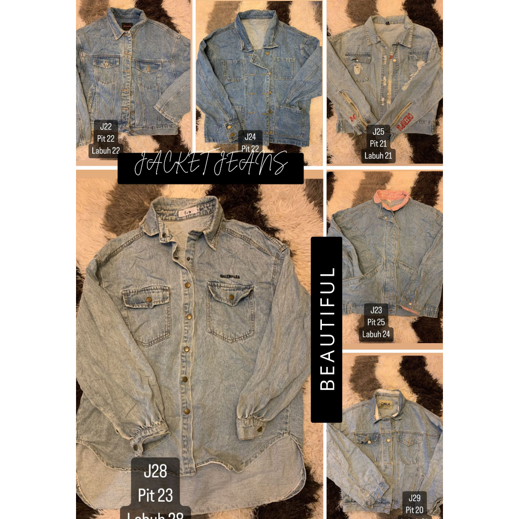DENIM JACKET / JACKET JEANS PIT 20 - PIT 28 (SIZE L - XXXXL) | Shopee ...