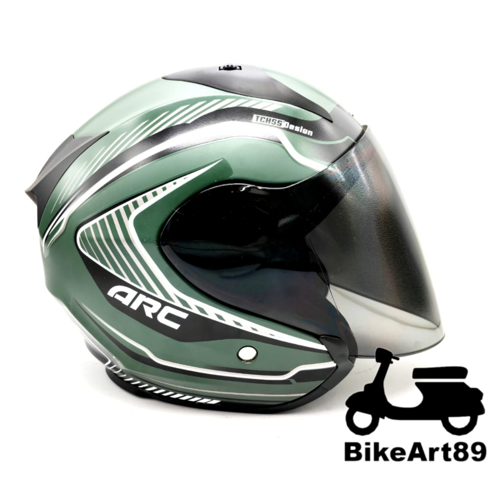 Helmet ARC XR Beats ARMY GREEN With Color Visor Clear Smoke Rainbow ...