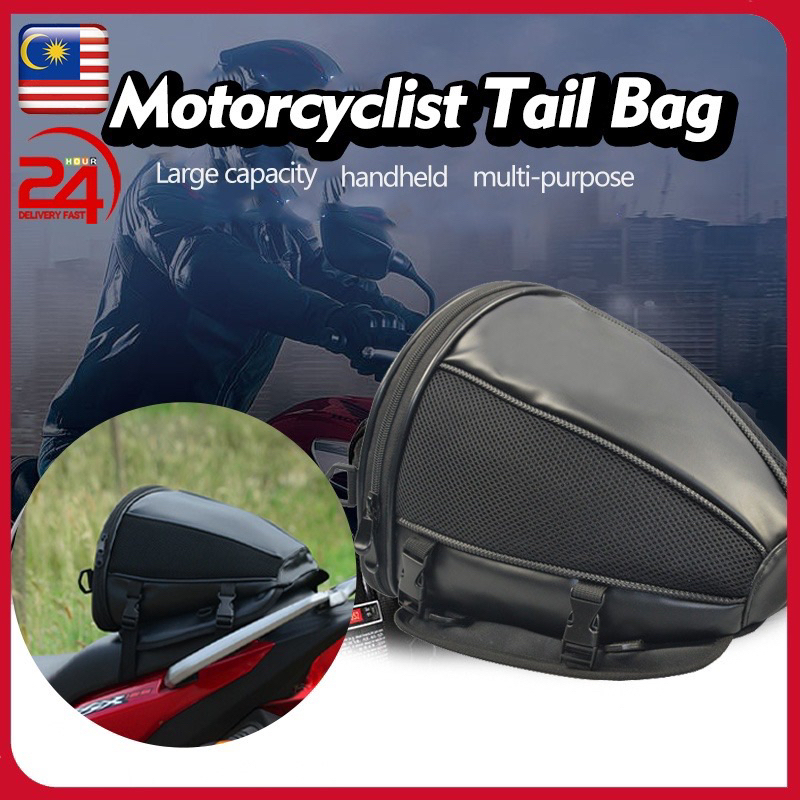 【Ready Stock】Waterproof Motorcycle tail bag Saddlebag Motorcycle Bike ...