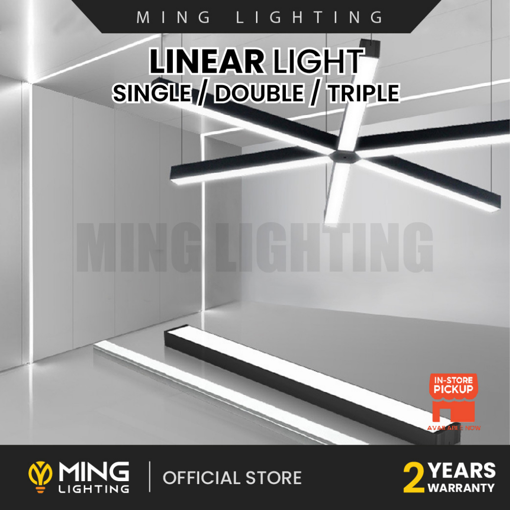 Linear Pendant Lamp Light LED Office Light T8 Casing Kalimantang 2FT 4FT Tube Ceiling Lighting ...