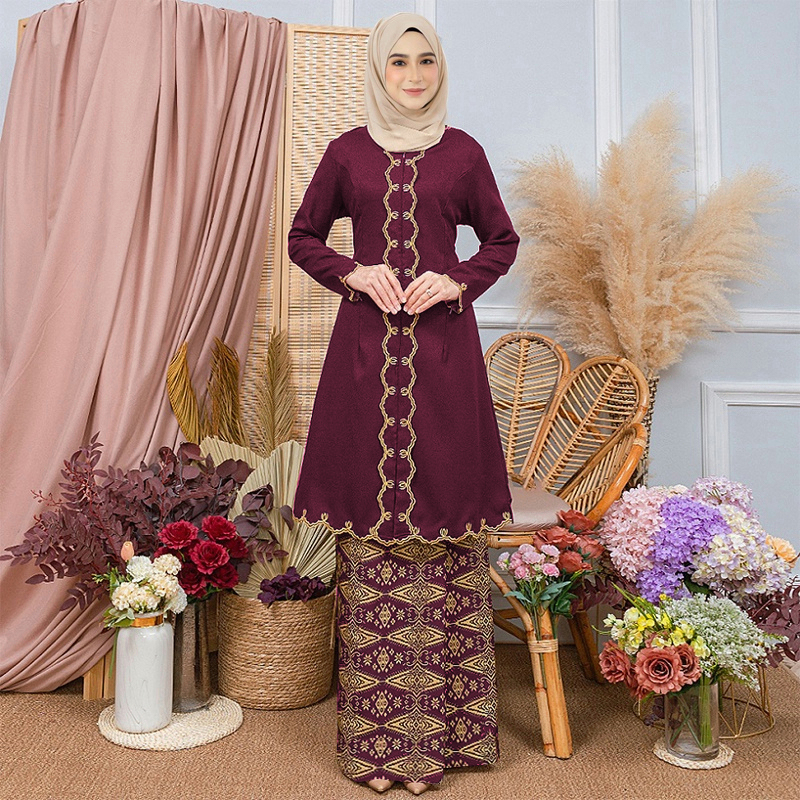 BAJU KEBAYA MUSLIMAH Baju Raya SONGKET Nikah/Tunang baju Kurung nikah ...