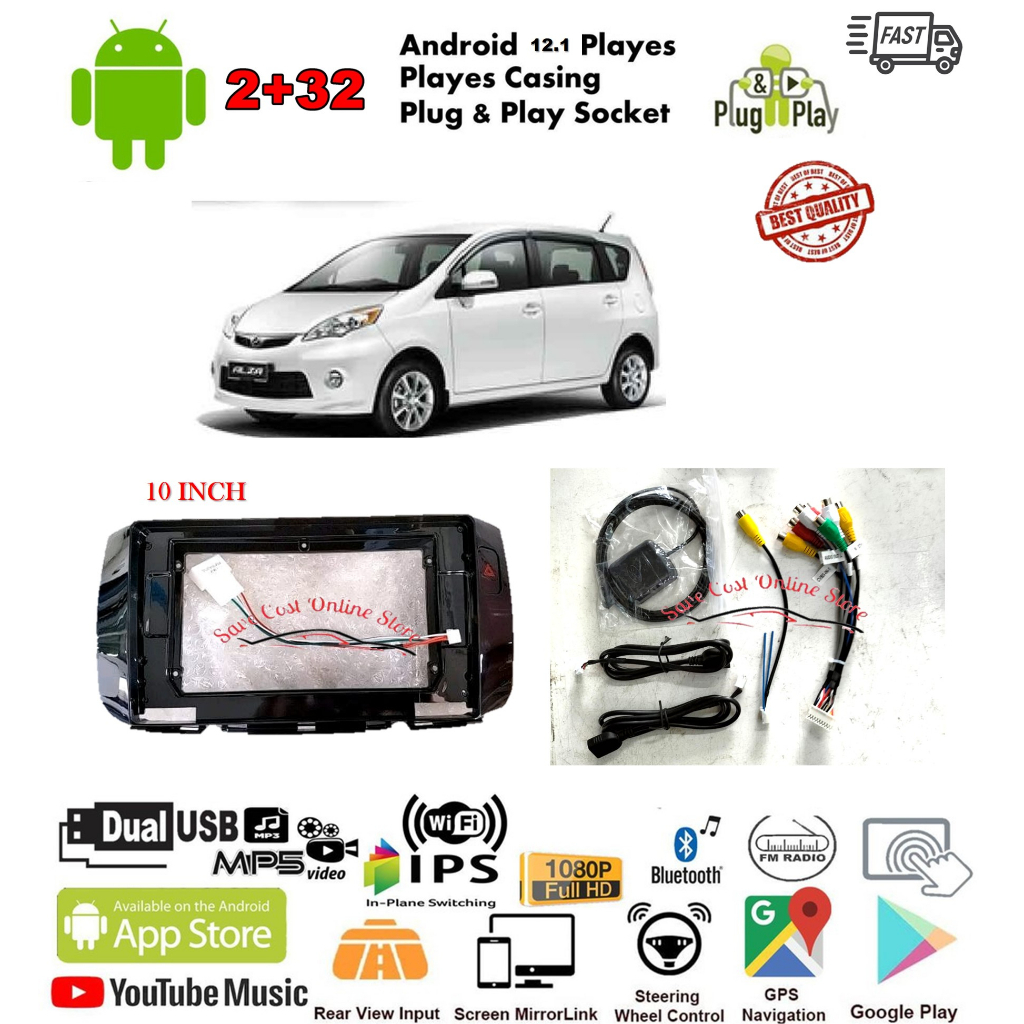 Perodua Alza old 2010 ~ 2017 10 Inch IPS full HD screen Android Player ...