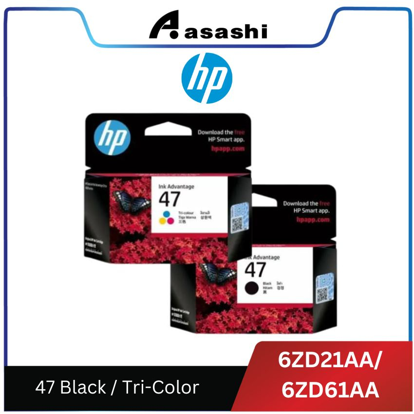 HP 47 Ink Cartridge (Black/Color) (6ZD21AA/6ZD61AA) | Shopee Malaysia