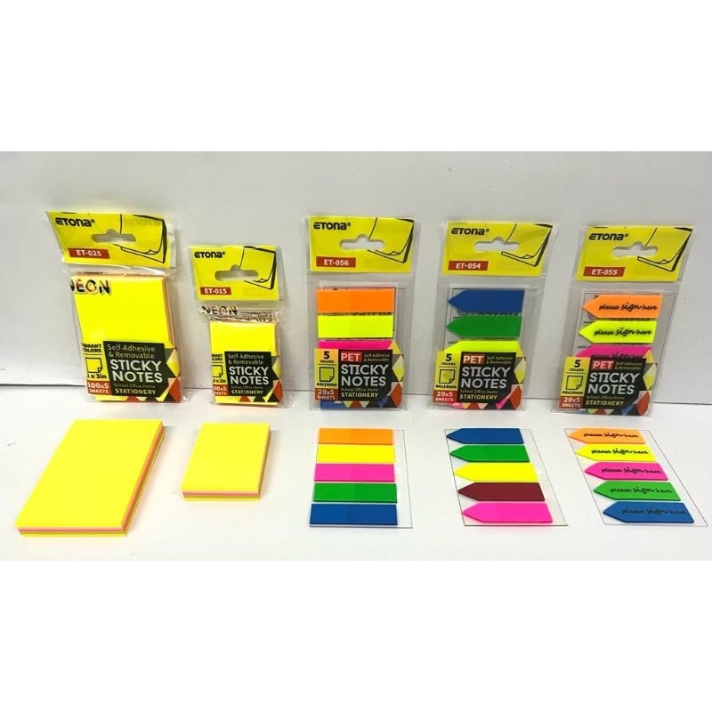 Etona Neon Sticky Notes 100X5sheets/20X5sheets | Shopee Malaysia