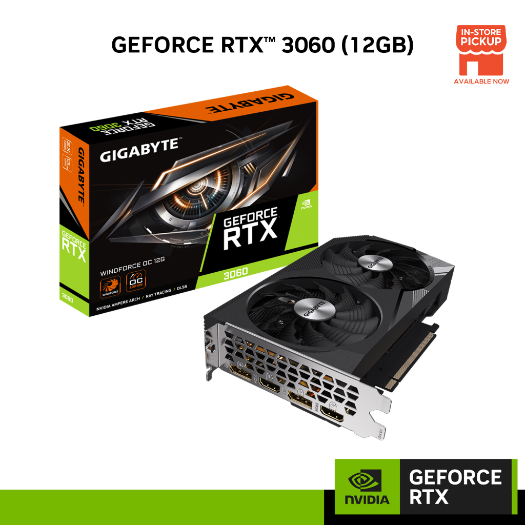 NVIDIA® Graphic Card GIGABYTE - GeForce RTX™ 3060 WINDFORCE OC (12G ...