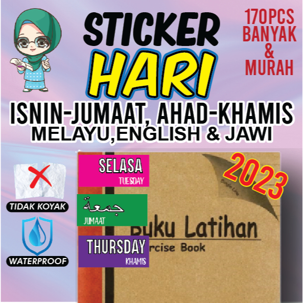 STICKER HARI (BM/BI/JAWI) 2024 | Shopee Malaysia