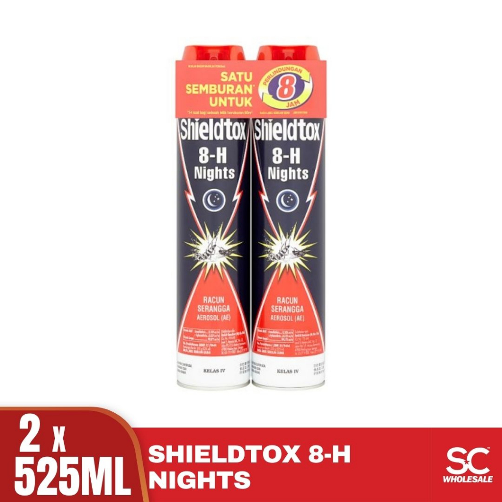 Shieldtox 8-H Nights Mosquito Aerosol 525ml x2 (Value Pack) | Shopee Malaysia