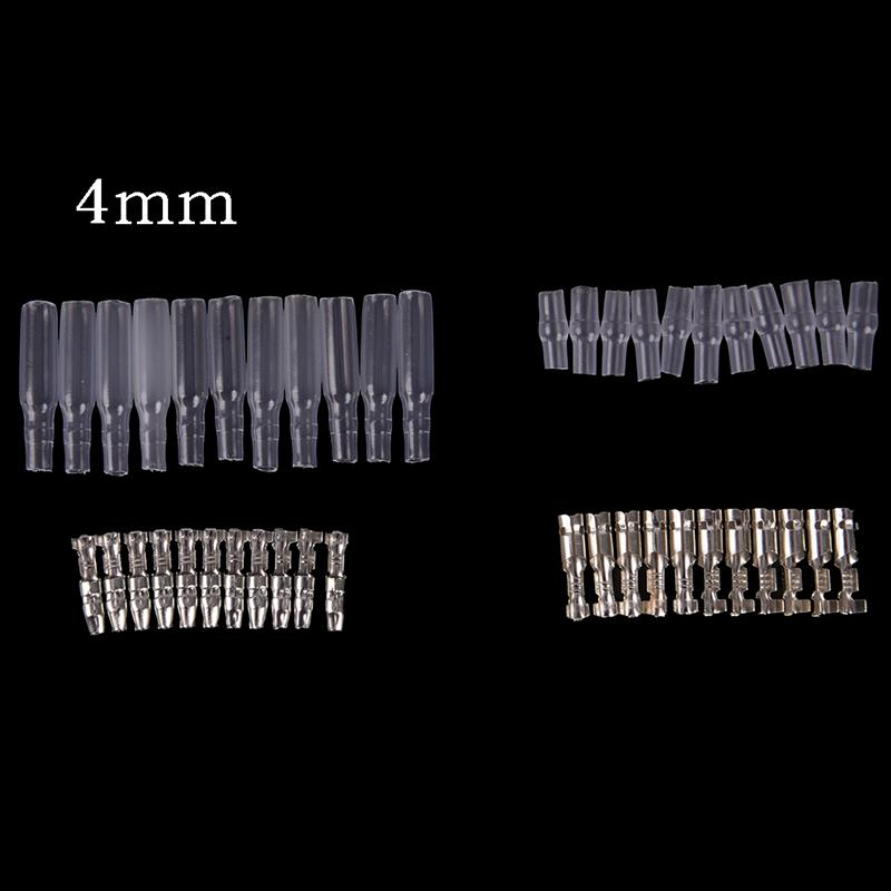 10 Sets 4mm Male & Female Wire Bullet Crimp Connectors Terminal With ...