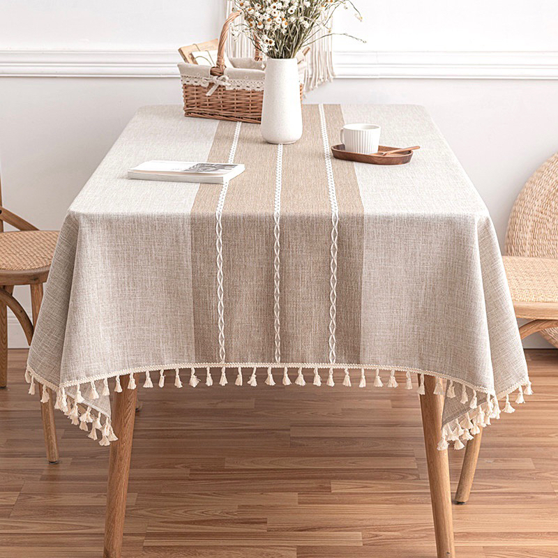 Alas Meja Cotton Linen | Cotton Linen Table Cloth | Aesthetic Table ...