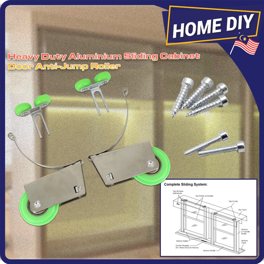 Aluminium Sliding Cabinet Door Anti-Jump Roller / Anti Jump Door Roller ...