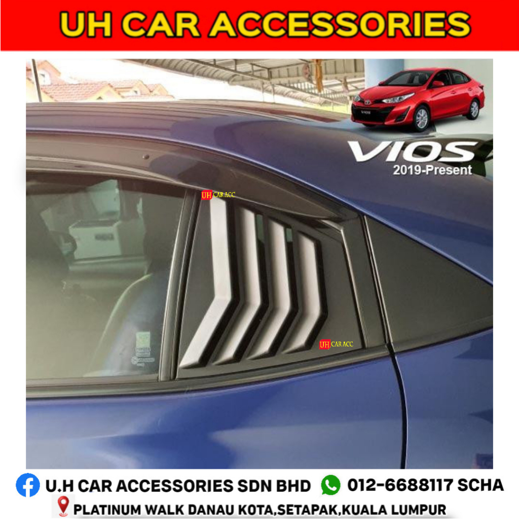 TOYOTA VIOS 2019-2022 REAR SIDE LOUVER COVER WINDOW MUSTANG | Shopee ...