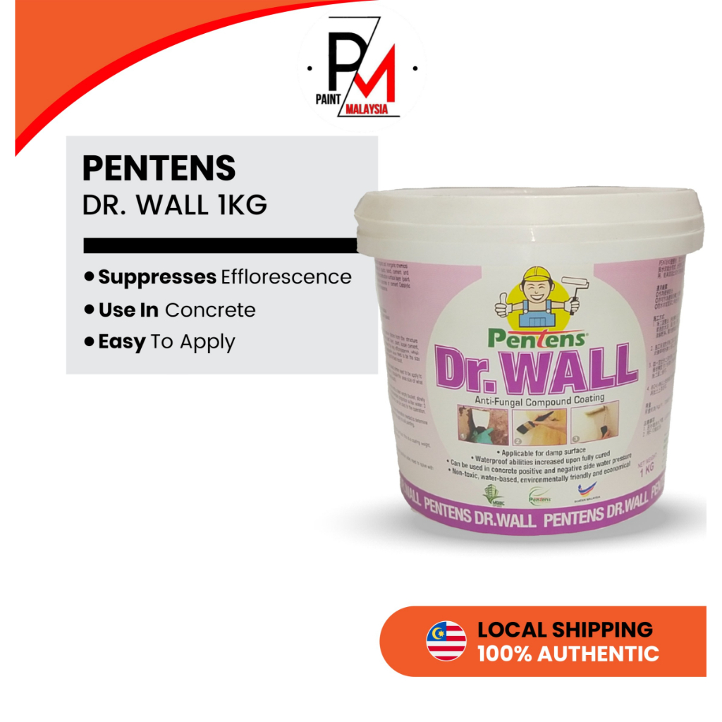 PENTENS Dr.Wall Anti-fungal Compound Coating 1KG Waterproof Paint Joint ...