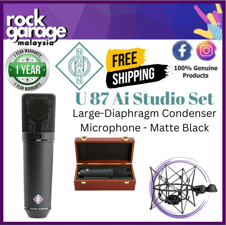 Neumann U 87 Ai Studio Set Large-Diaphragm Condenser Microphone - Matte ...