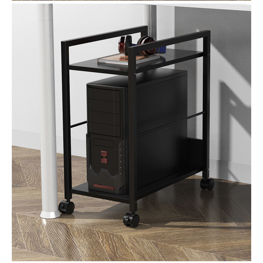 PC Mainframe Bracket Standing Chassis Storage Shelf With Wheels Office ...
