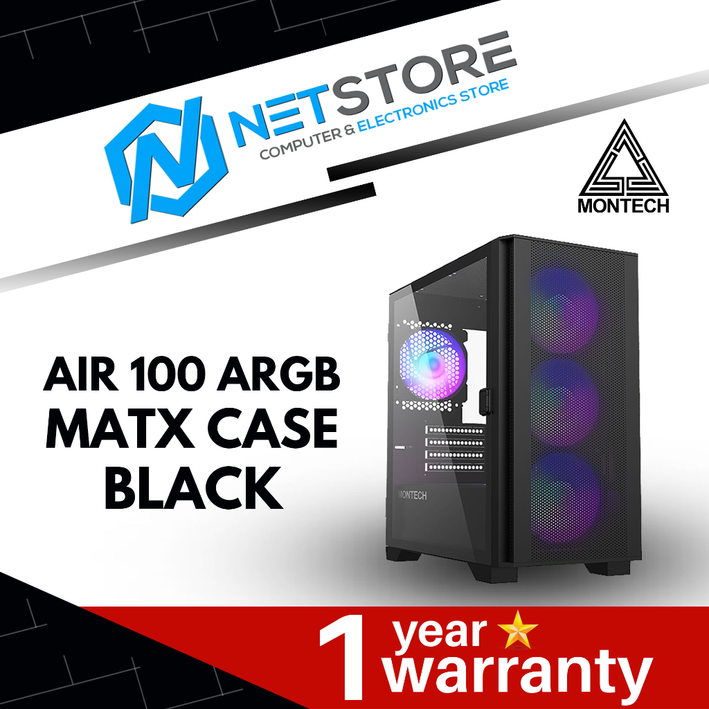 MONTECH AIR 100 ARGB MATX CASE BLACK - 4710562748086 | Shopee Malaysia