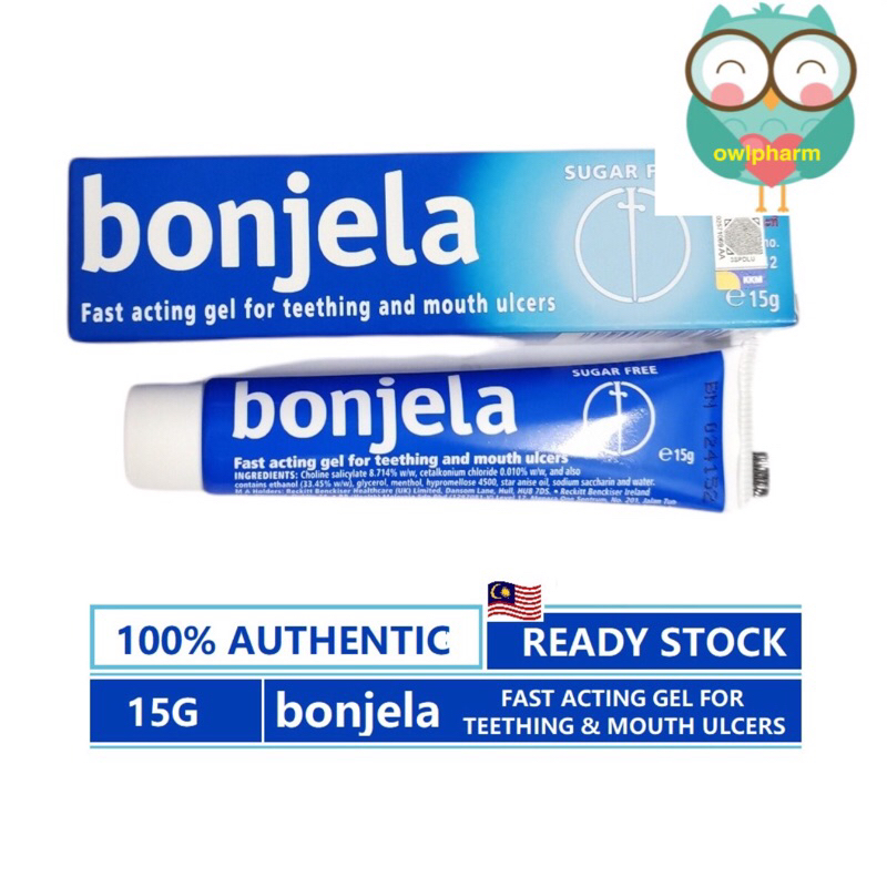 Bonjela Mouth Ulcer Gel 15g Fast Adting Gel for Teething & Mouth Ulcers ...