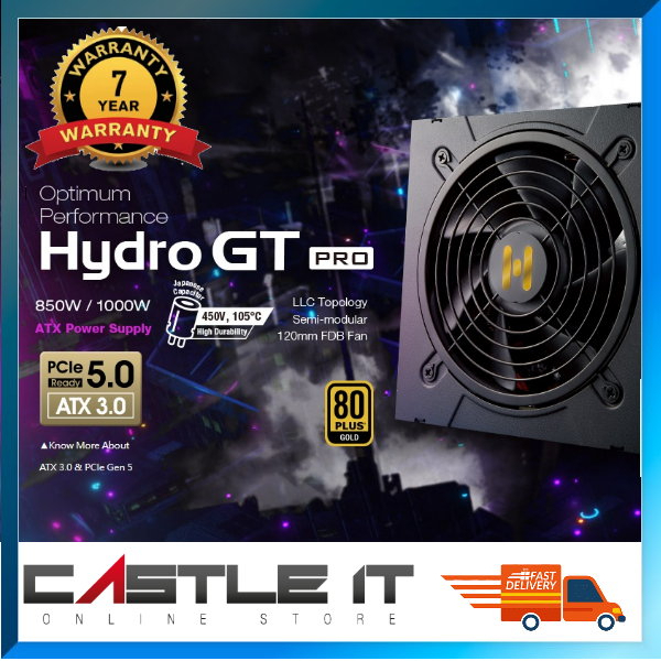 FSP HYDRO GT PRO 1000W / 850W ATX3.0 PCIe5.0 GEN5 80 PLUS GOLD Semi ...