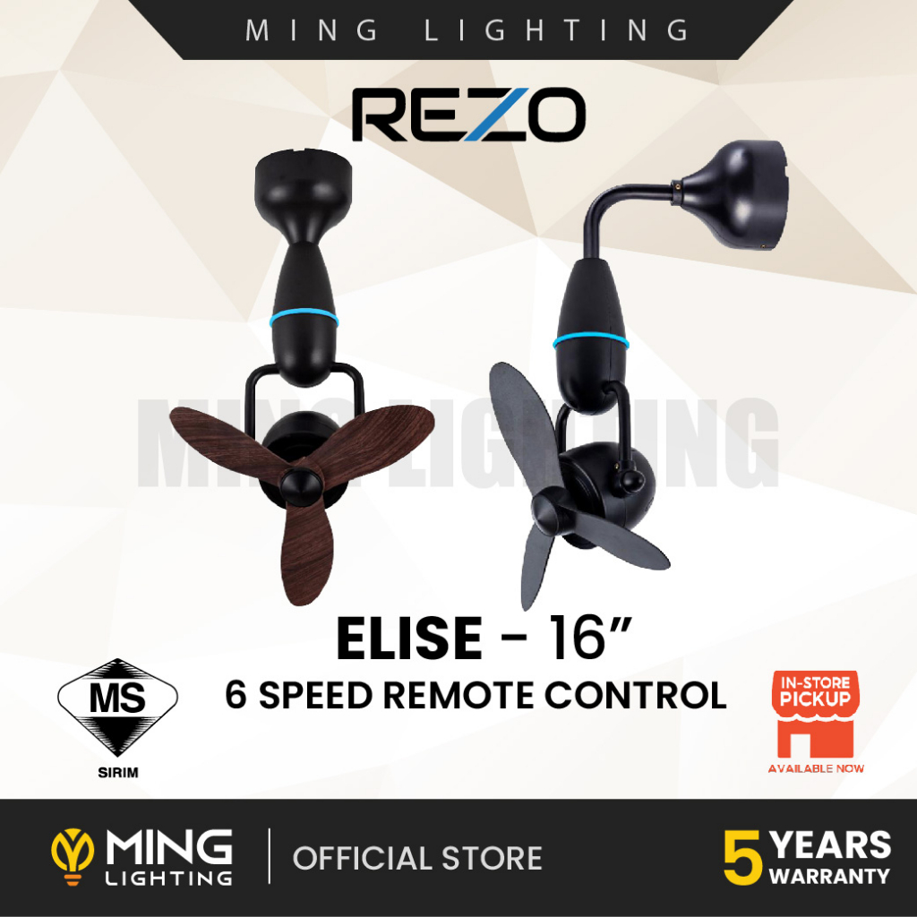 (Sirim) REZO Ceiling Corner Fan ELISE 16 Signature Model DC Motor ...