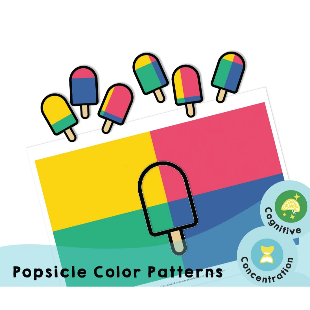 PDF] 008 Popsicle Color Patterns Printable Preschool Kids Activity ...
