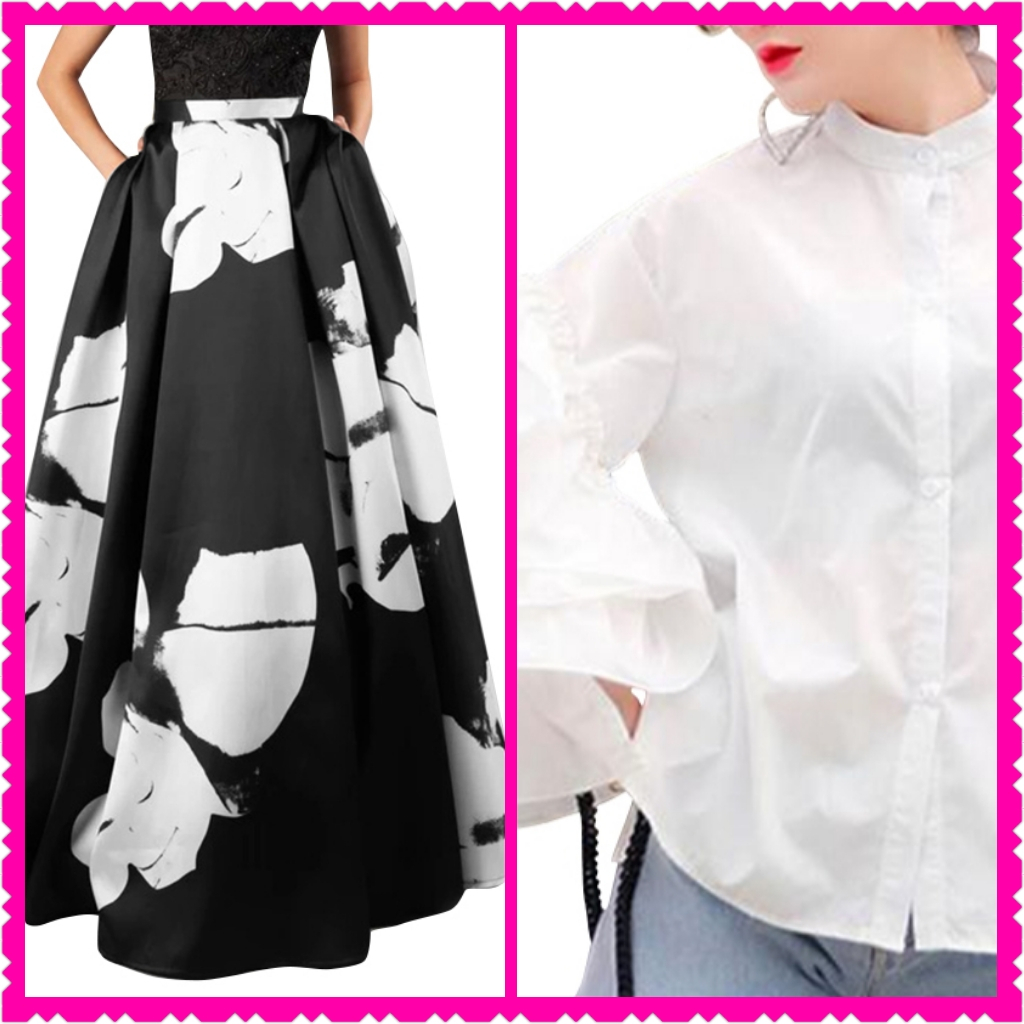 SET Skirt Kembang Retro Saloma Blouse Saloma (size S-5XL) Blouse Ropol ...