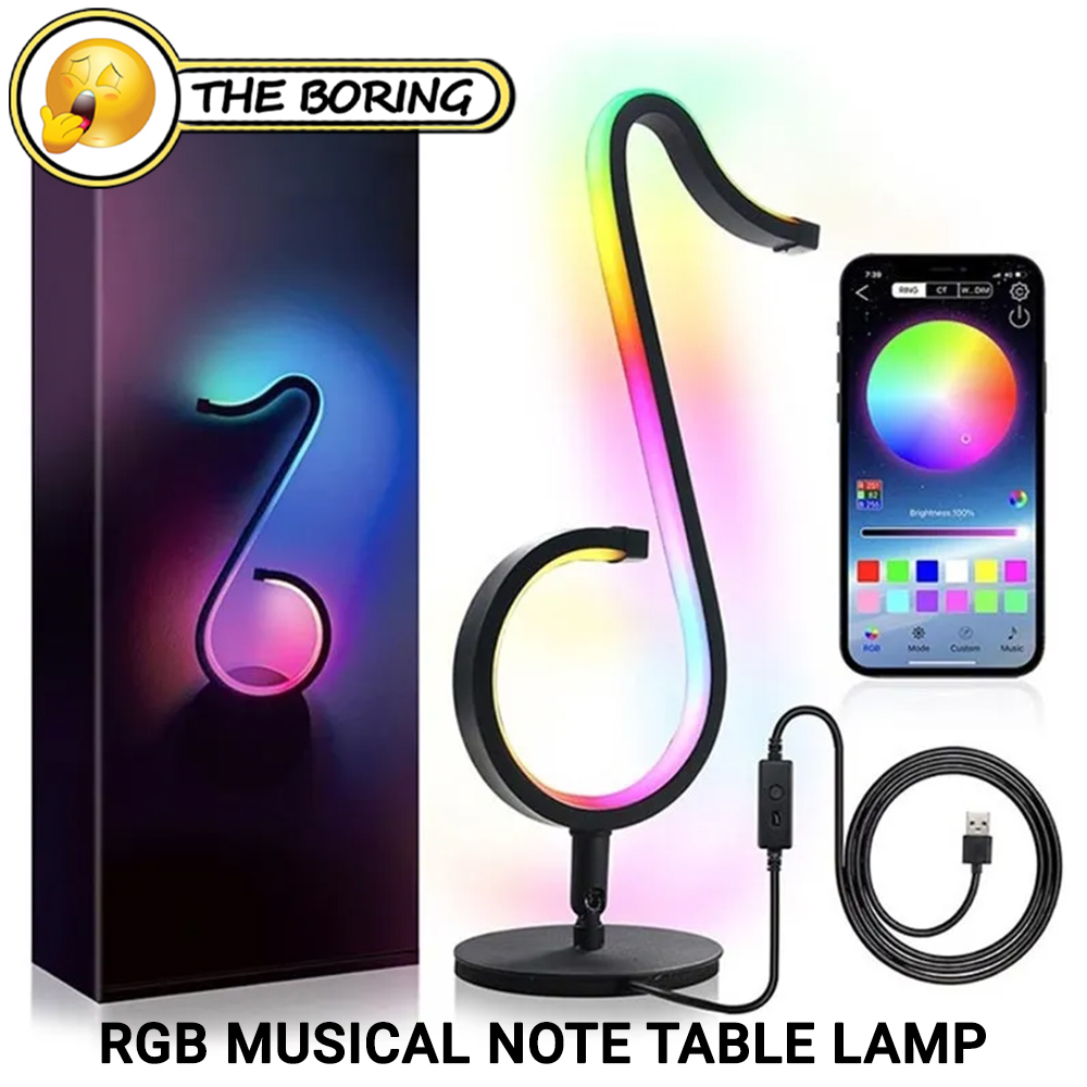 Smart Ambient Music Note Lamp RGB Color Changing Desk Lamp Lighting ...