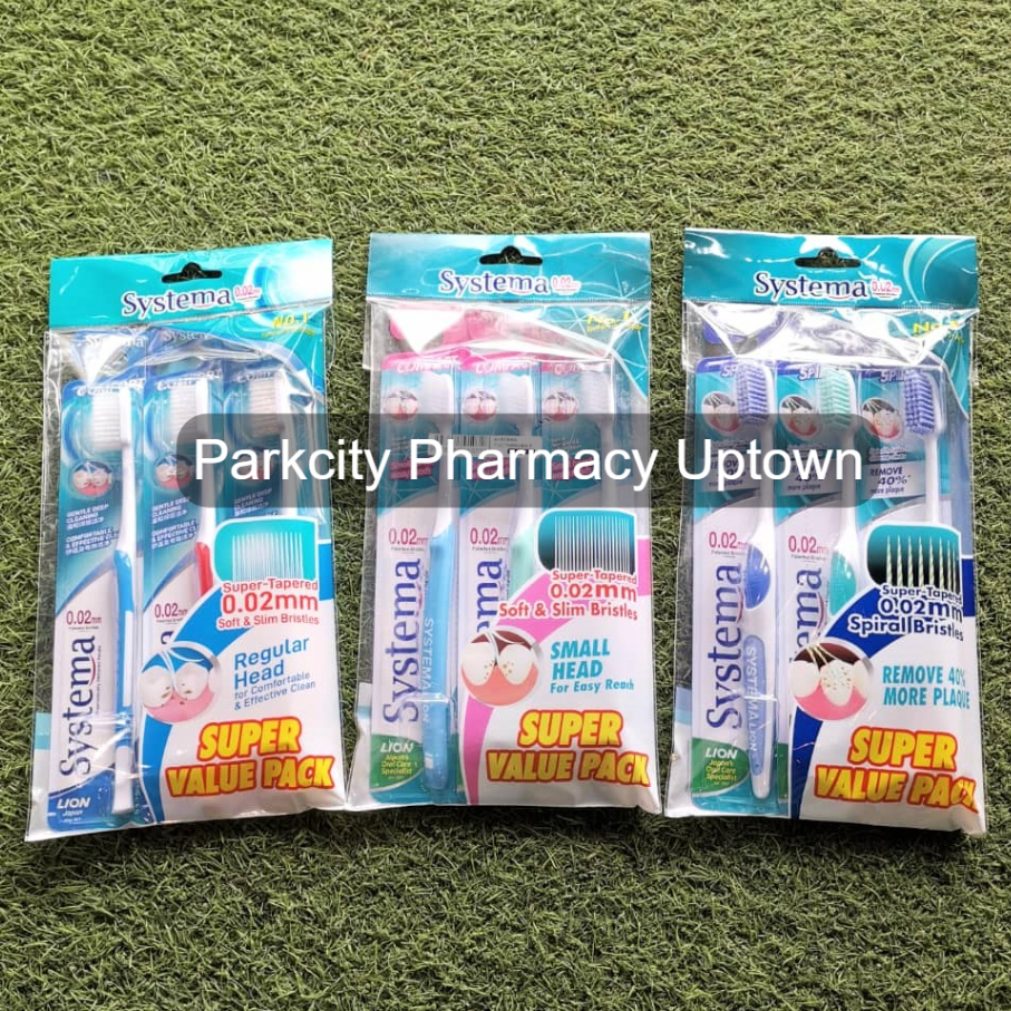 Systema Toothbrush Value Pack 3s-Spiral 0.02mm/ Soft Comfort Regular ...