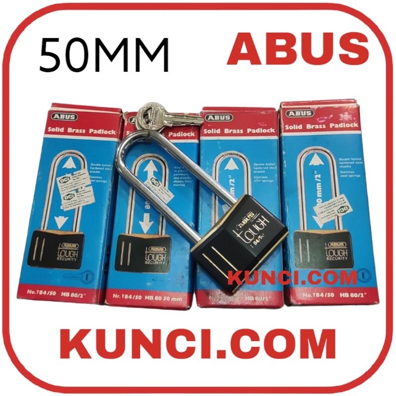 ABUS SOLID BRASS PADLOCK 50MM LONG SHACKLE T84/50 | Shopee Malaysia