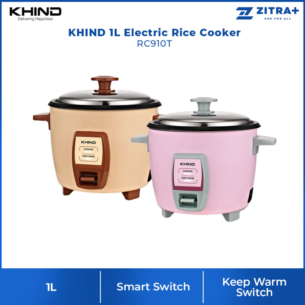 KHIND 1L Electric Rice Cooker RC910T | FREE Steam Tray | Built-in ...