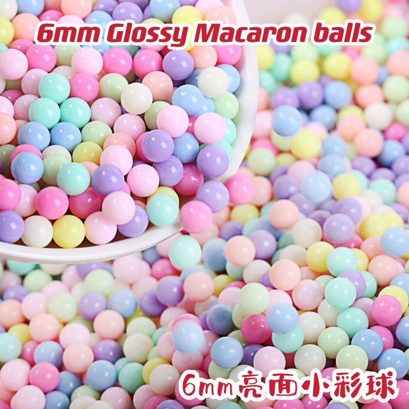 Diy accessories 6mm Glossy macaron balls 10g/pack Diy cream glue ...