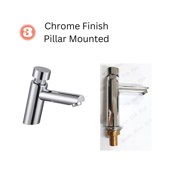 Auto Self Closing Time Delayed Action Tap Pillar Wall Basin Tap Auto ...