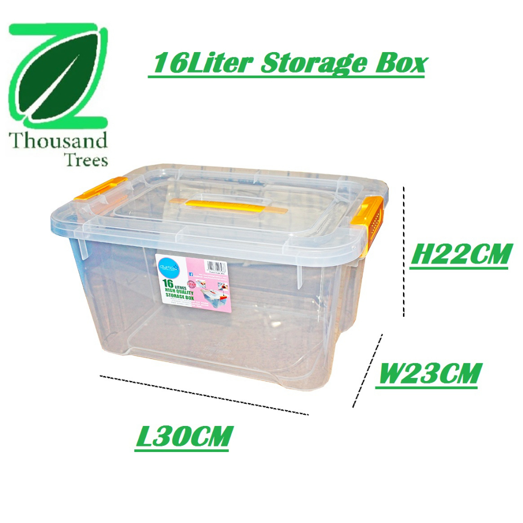 Storage Box/Bekas Storage 16L - Transparent/Clear | Shopee Malaysia