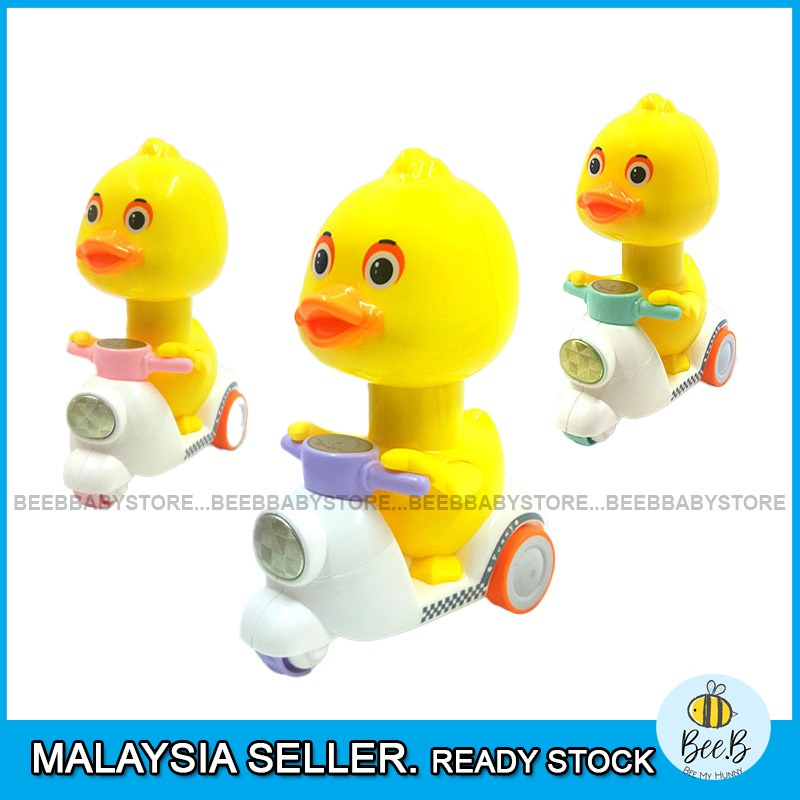 Kids Cartoon Pullback Motorcycle Yellow Duck Toys Mini Cute Fall ...