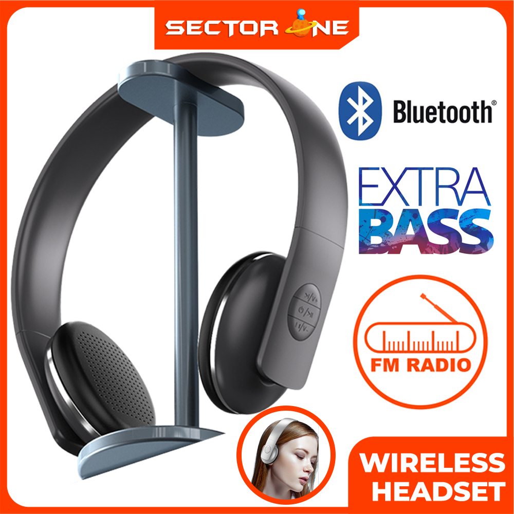 Wireless Headset 5.0 Bluetooth Headphones HandFree Extra Bass Gaming ...