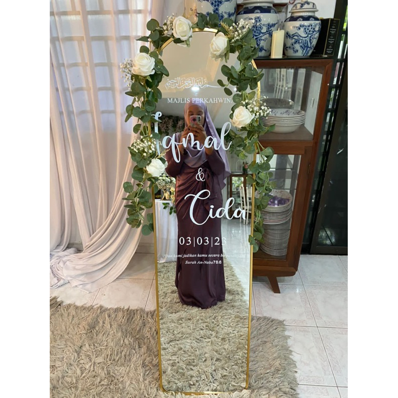CUSTOME WEDDING MIRROR STICKER | Shopee Malaysia
