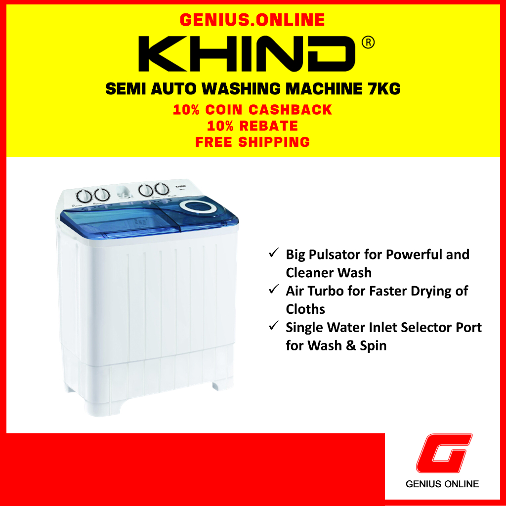 KHIND/MECK/Midea Semi Auto Washing Machine (6kg/7kg/10kg) WM717/WM1017 ...
