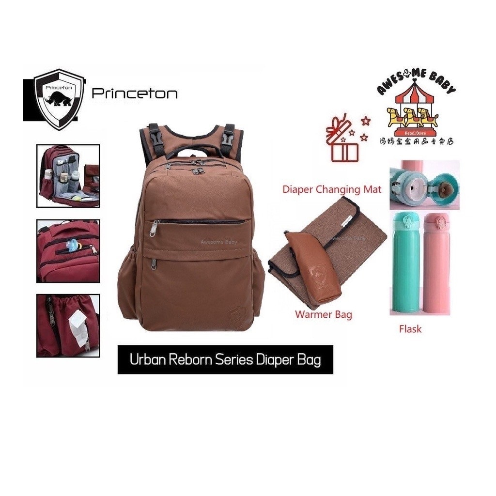 Princeton Urban Reborn Series Diaper Bag Black Color + Free Gift Beg ...