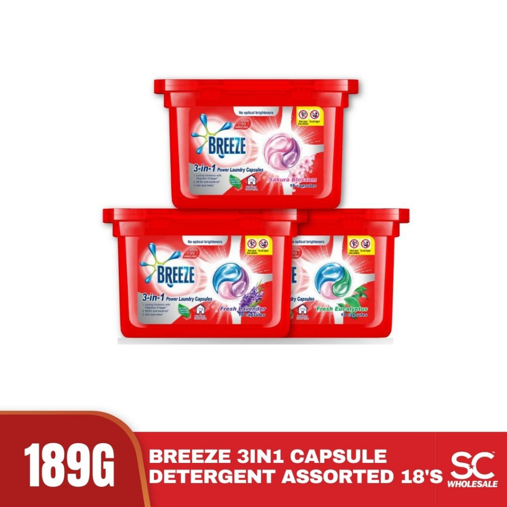 Breeze 3in1 Power Laundry Detergent Capsules Fresh Lavender / Sakura ...