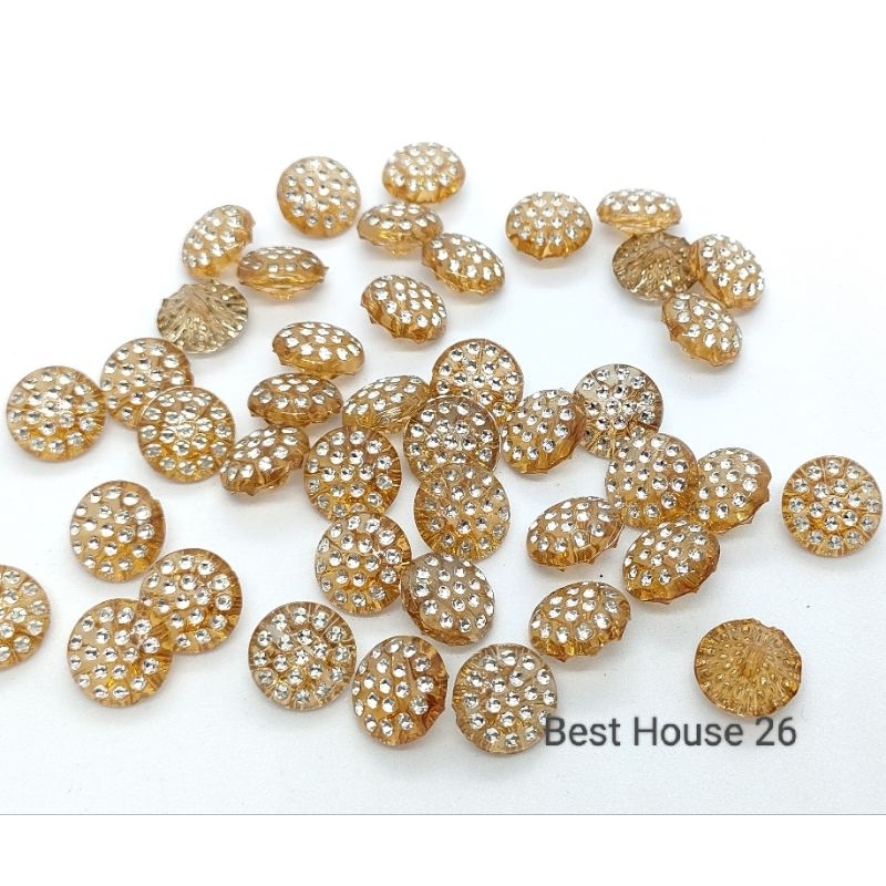💥 50/100 Pcs Butang Batu Bersinar /Butang Baju Kurung /Shiny Button ...