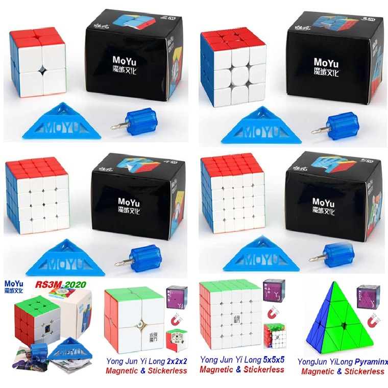 [Ready Stock] Magnetic & Stickerless Cube MoYu 3x3 YJ 2x2 Pyraminx 4x4 ...
