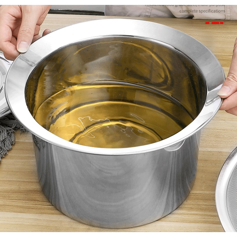Ready Stock!!! 22cm/ 24cm/ 26cm Stainless Steel Oil Pot Oil Container ...