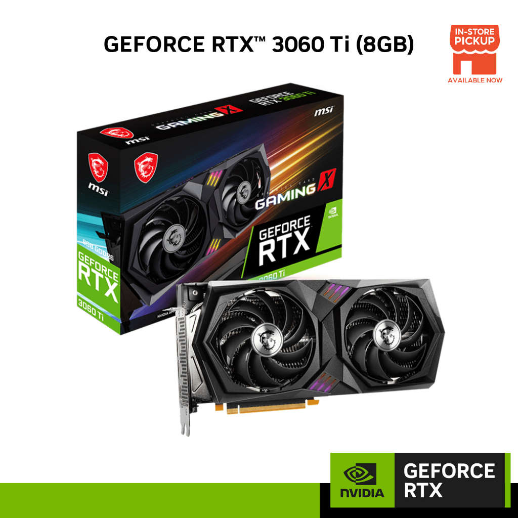 NVIDIA® Graphic Card MSI - GeForce RTX™ 3060 Ti GAMING X (8G) | Shopee ...