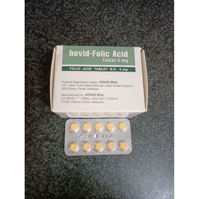 Hovid-Folic Acid 5mg 10 tablet Exp:29/2/2024 | Shopee Malaysia