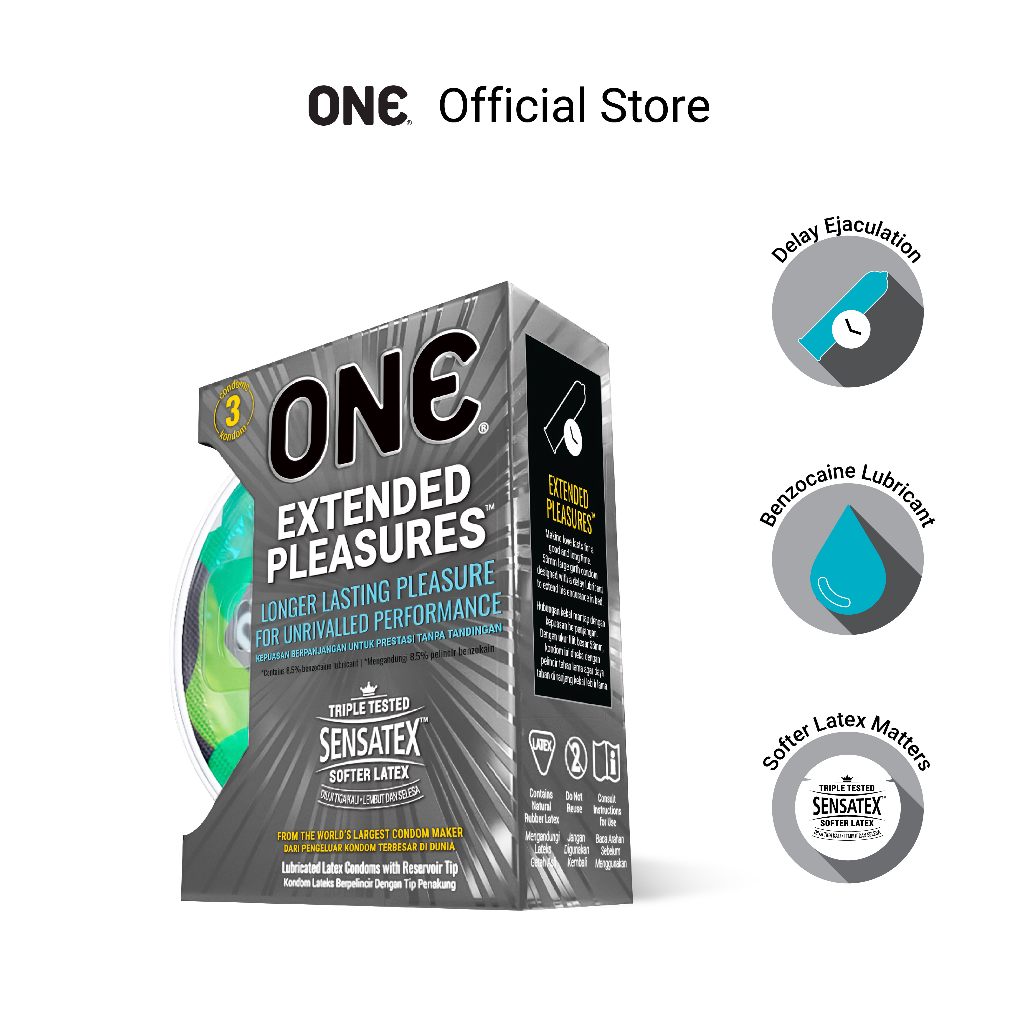 ONE Condoms - Extended Pleasures 3's | Shopee Malaysia