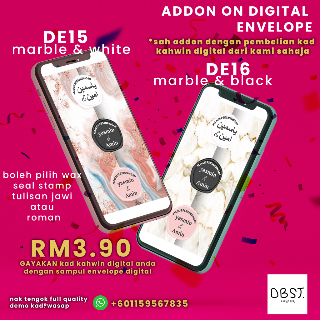 Kad Kahwin Digital Envelope Addon Kad Kahwin Envelope Tambahan Jemputan Kahwin Digital Wedding ...