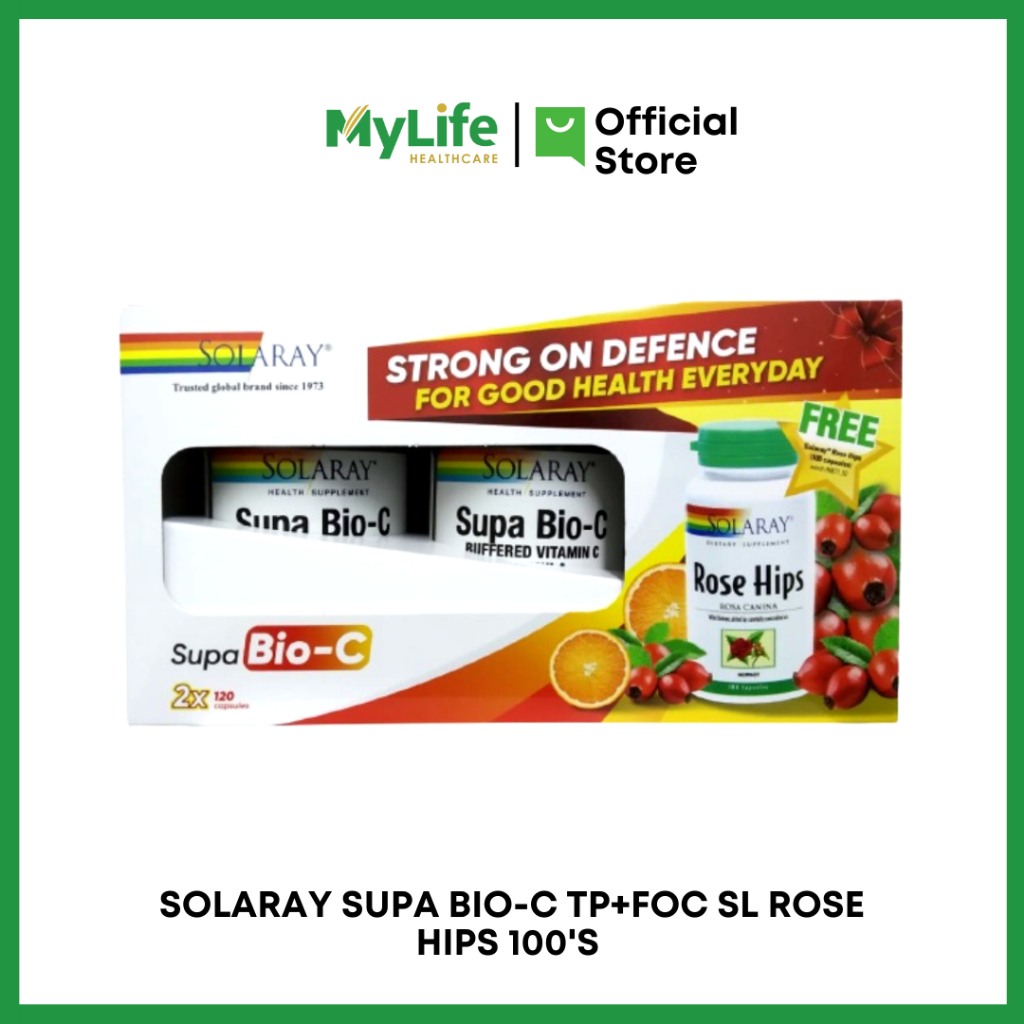 SOLARAY Supa Bio C 2X120 (FREE Rose Hips 100's) | Shopee Malaysia
