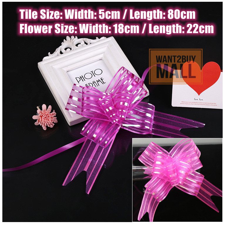 🇲🇾 Wedding Car Christmas Gift Box Packing Handmade Pull Bow Ribbon ...
