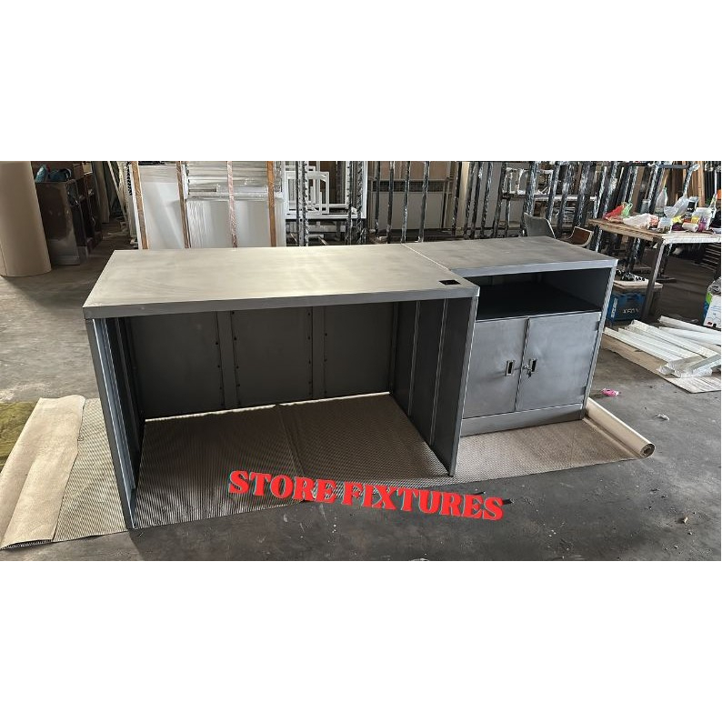 COMPLETED CUSTOM MADE CASHIER COUNTER IRON COLOUR WITH METAL | Shopee ...